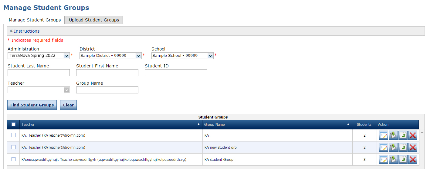 STEP 4: Create and Manage Student Groups – TerraNova NEXT Training